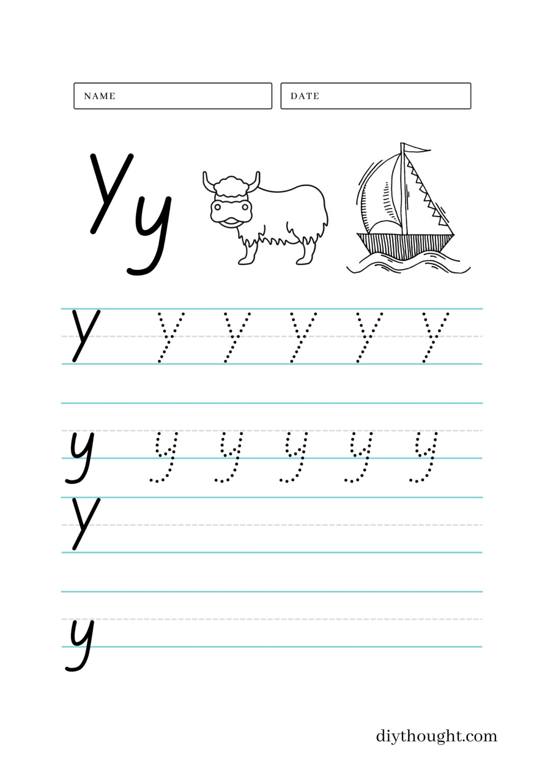 5 Free Letter Y Printable Worksheets - diy Thought