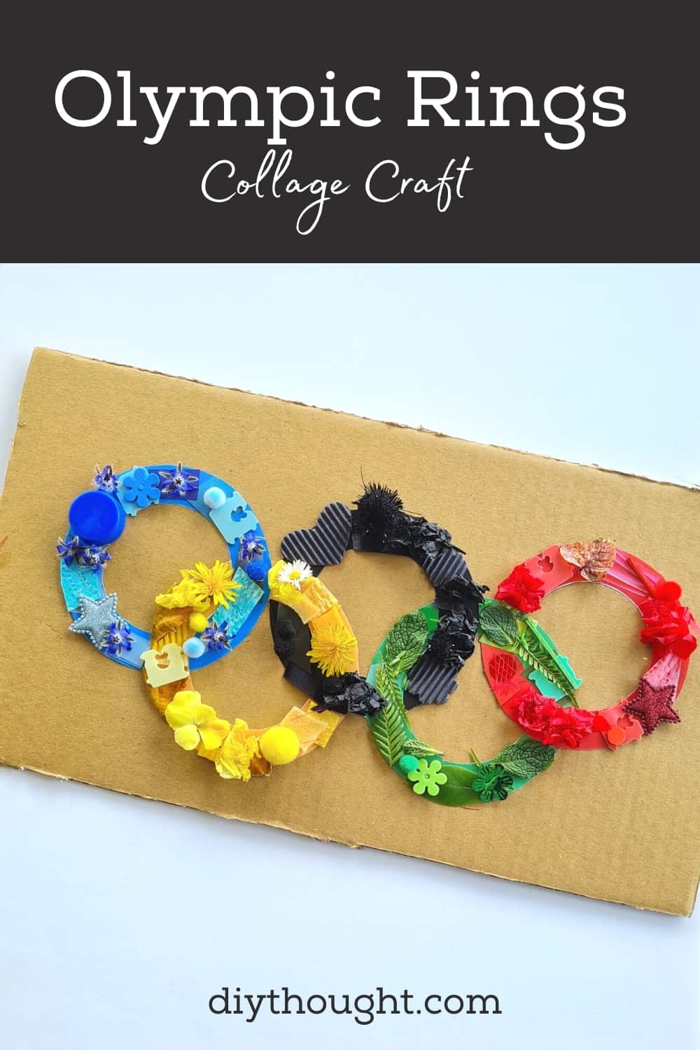Olympic Rings Collage Craft - diy Thought