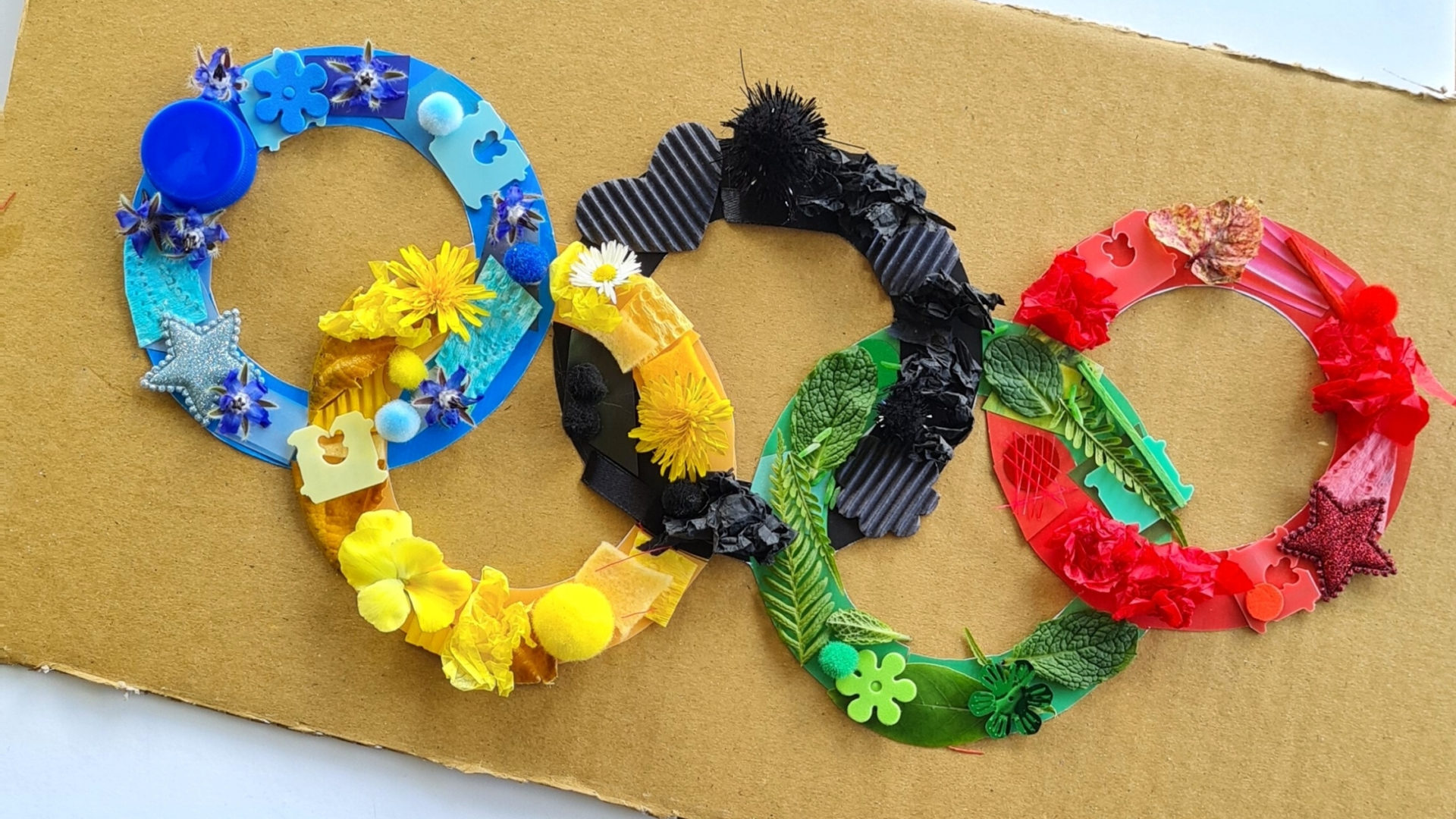 Olympic Rings Collage Craft - diy Thought