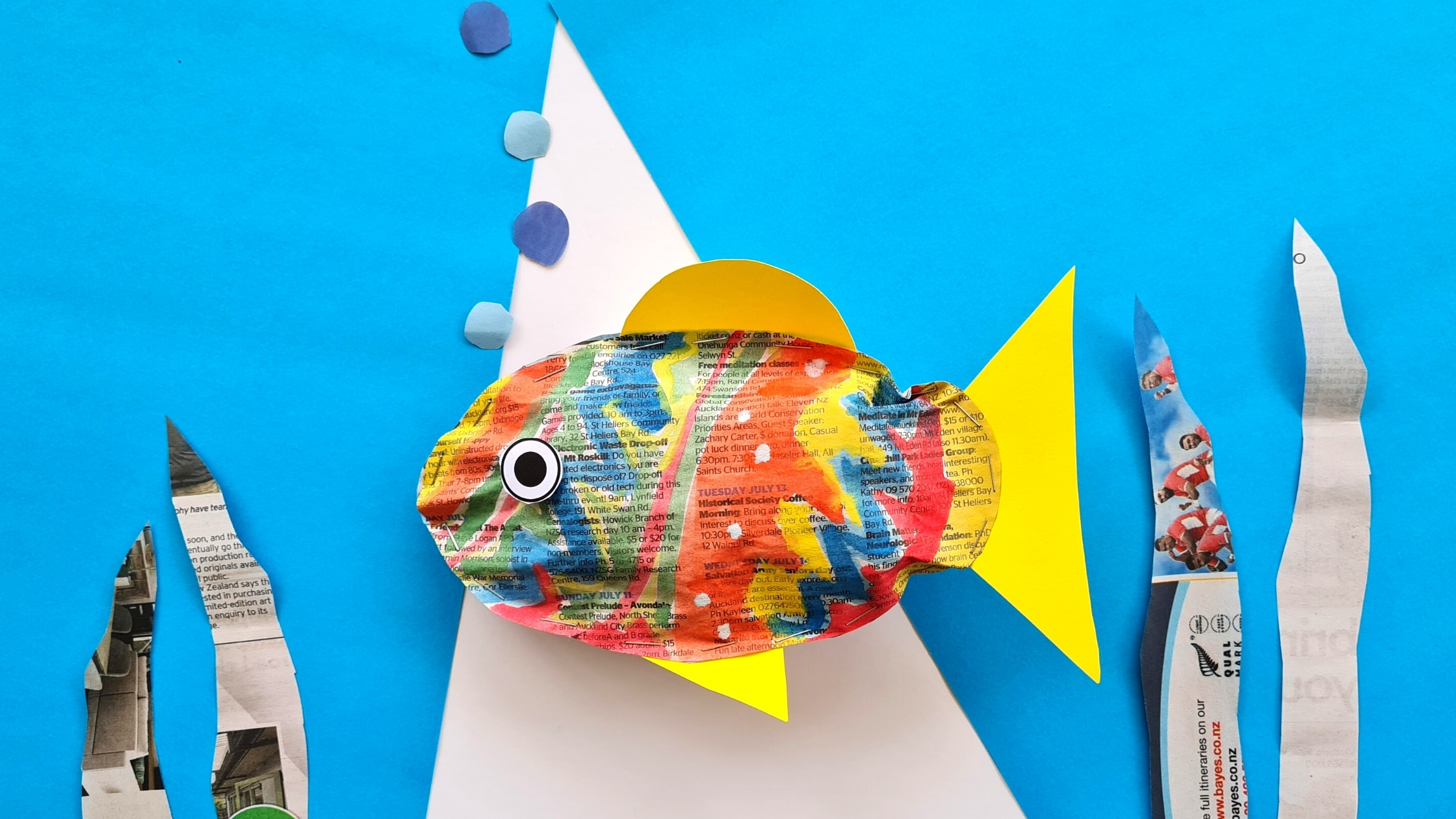 Newspaper Stuffed Fish Craft - DIY Thought