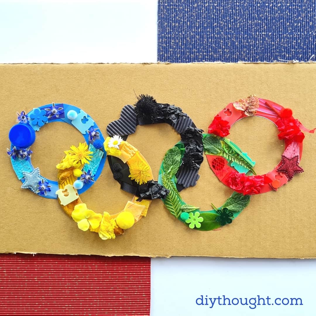 Olympic Rings Collage Craft - diy Thought