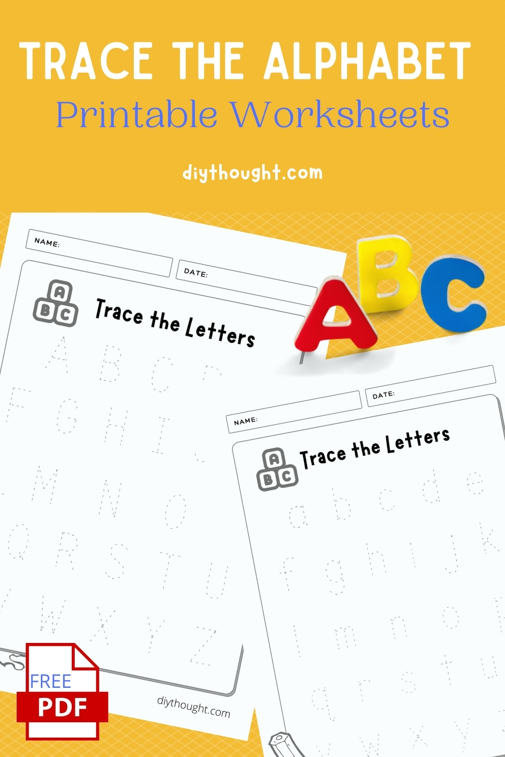 Trace The Alphabet Printable Worksheets - diy Thought
