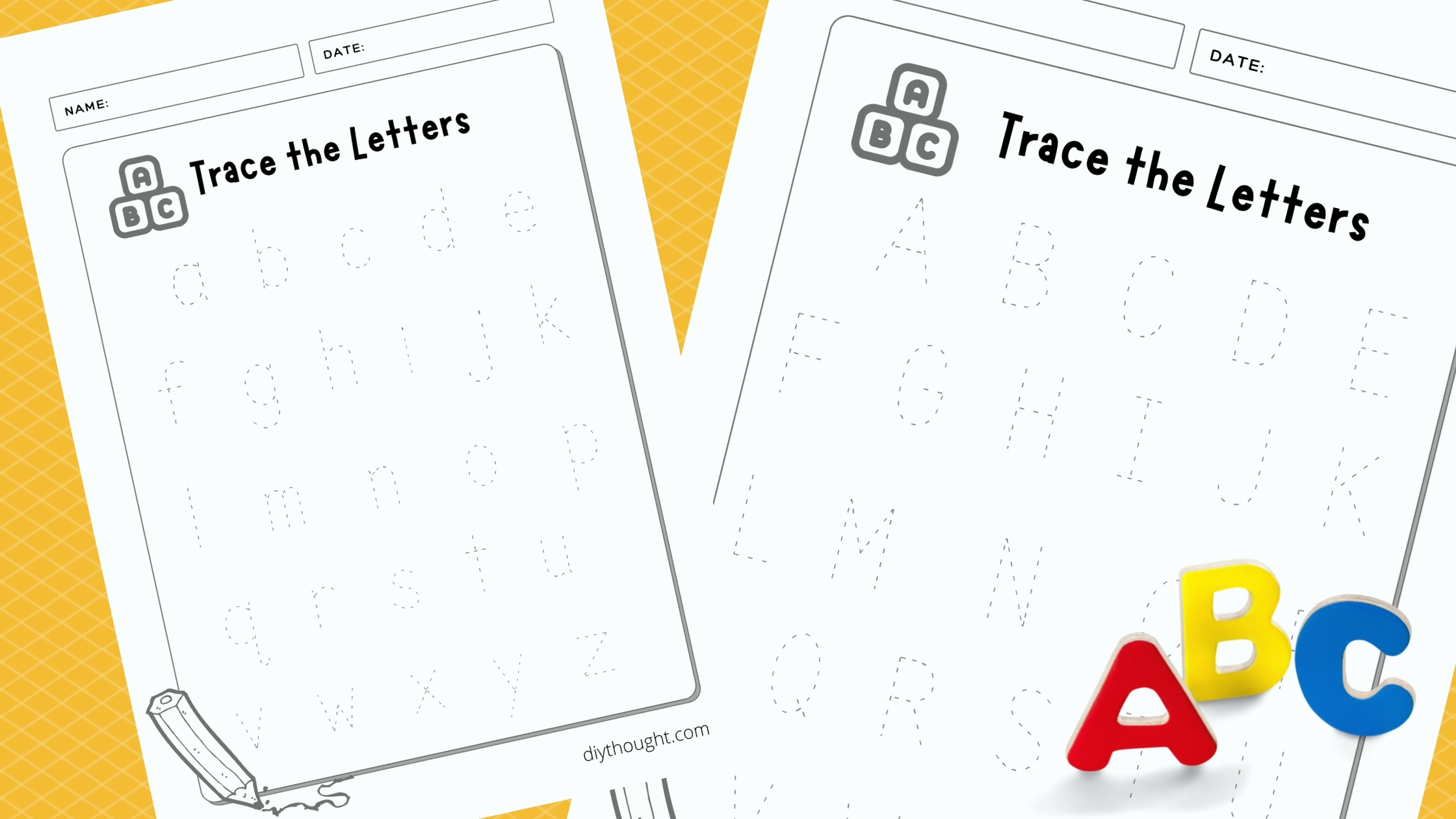 Trace The Alphabet Printable Worksheets - DIY Thought