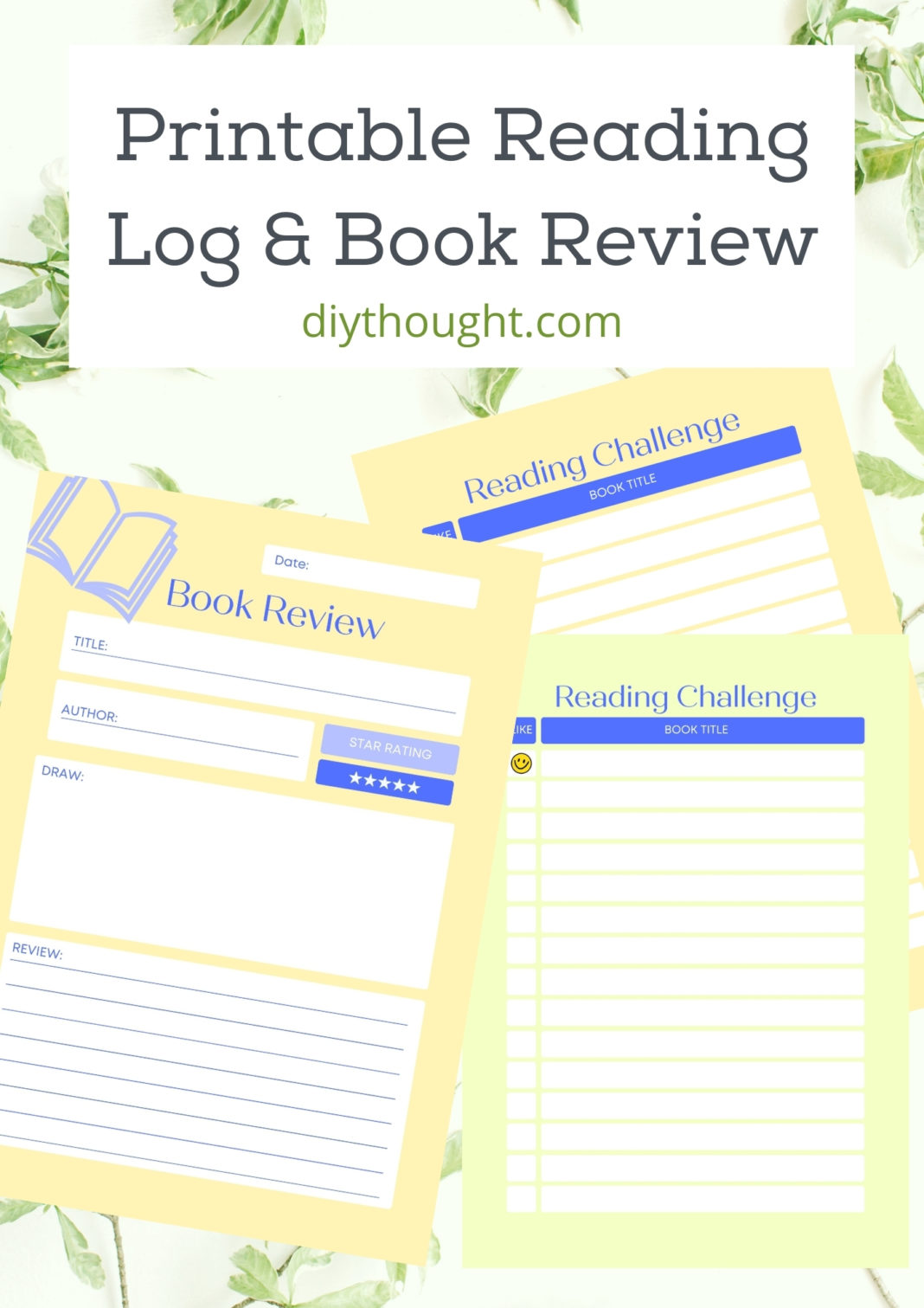 Printable Reading Log & Book Review - diy Thought