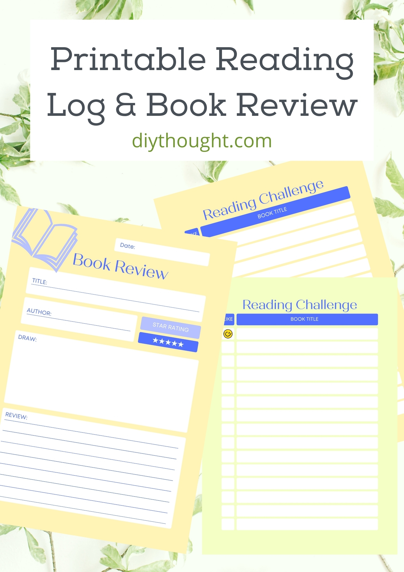 Printable Reading Log & Book Review - diy Thought