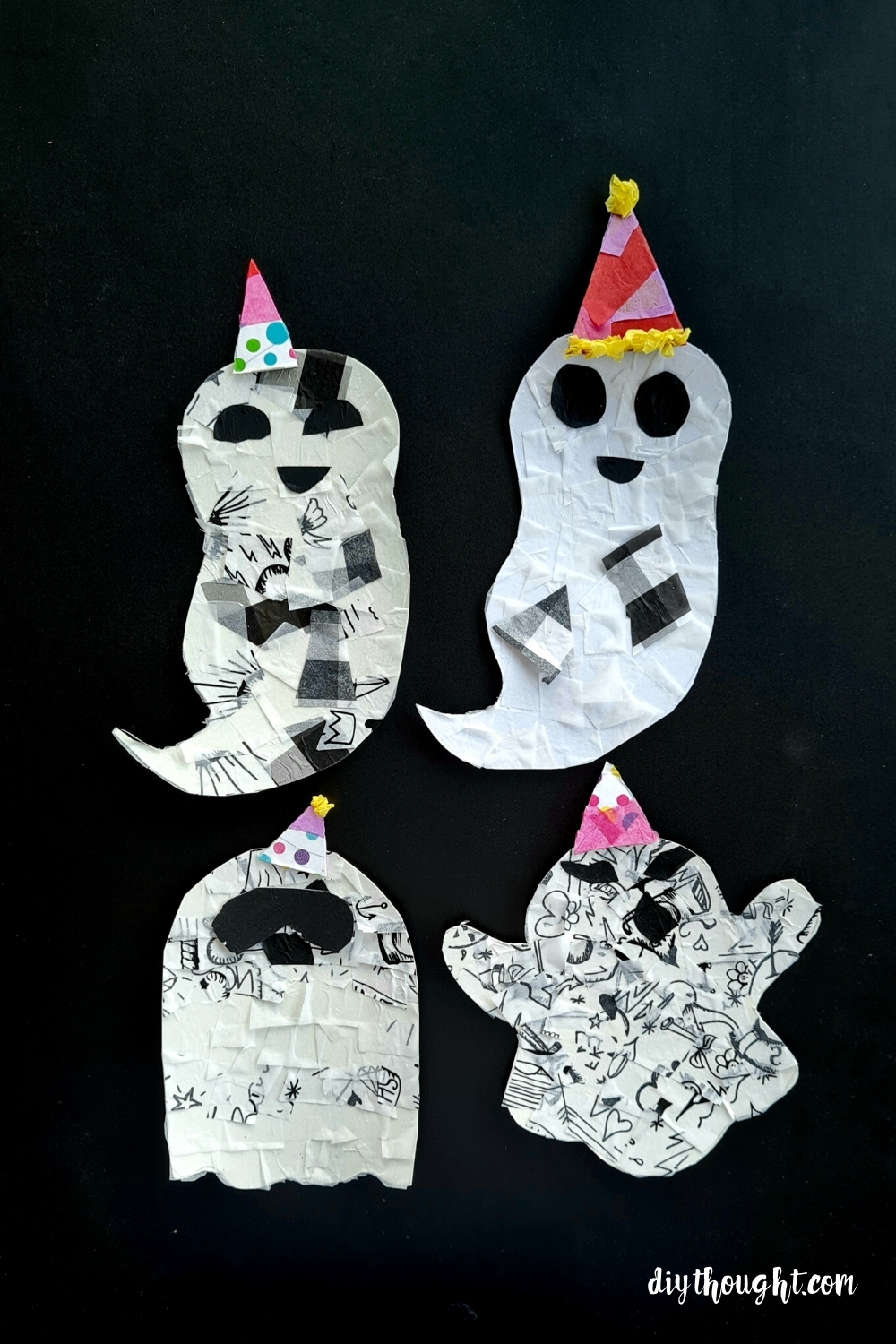 Recycled Tissue Paper Ghosts - diy Thought