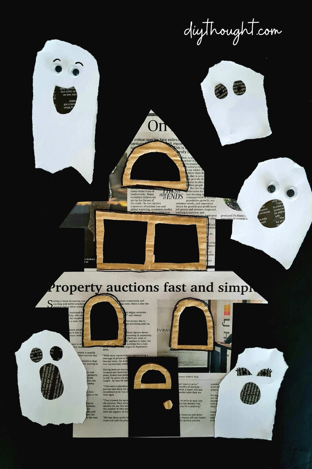 Torn Paper Ghost Craft - diy Thought