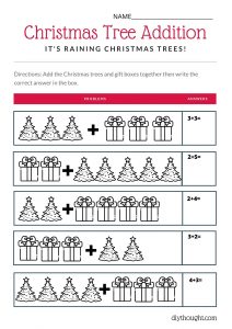 Christmas Tree Math Addition Worksheets - diy Thought