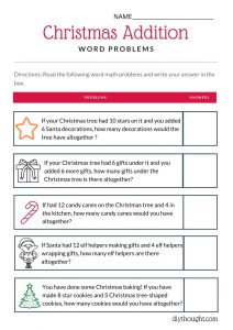 Christmas Tree Math Addition Worksheets - diy Thought