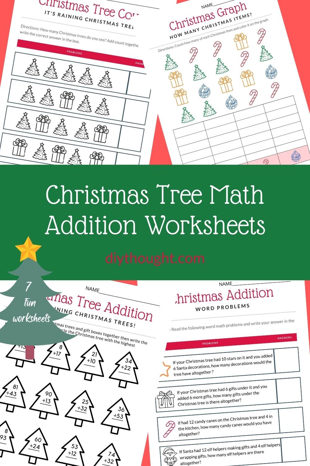 Christmas Tree Math Addition Worksheets - diy Thought