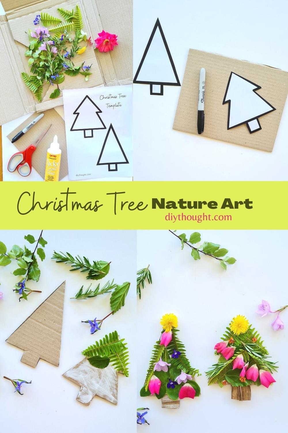 Christmas Tree Nature Art - diy Thought
