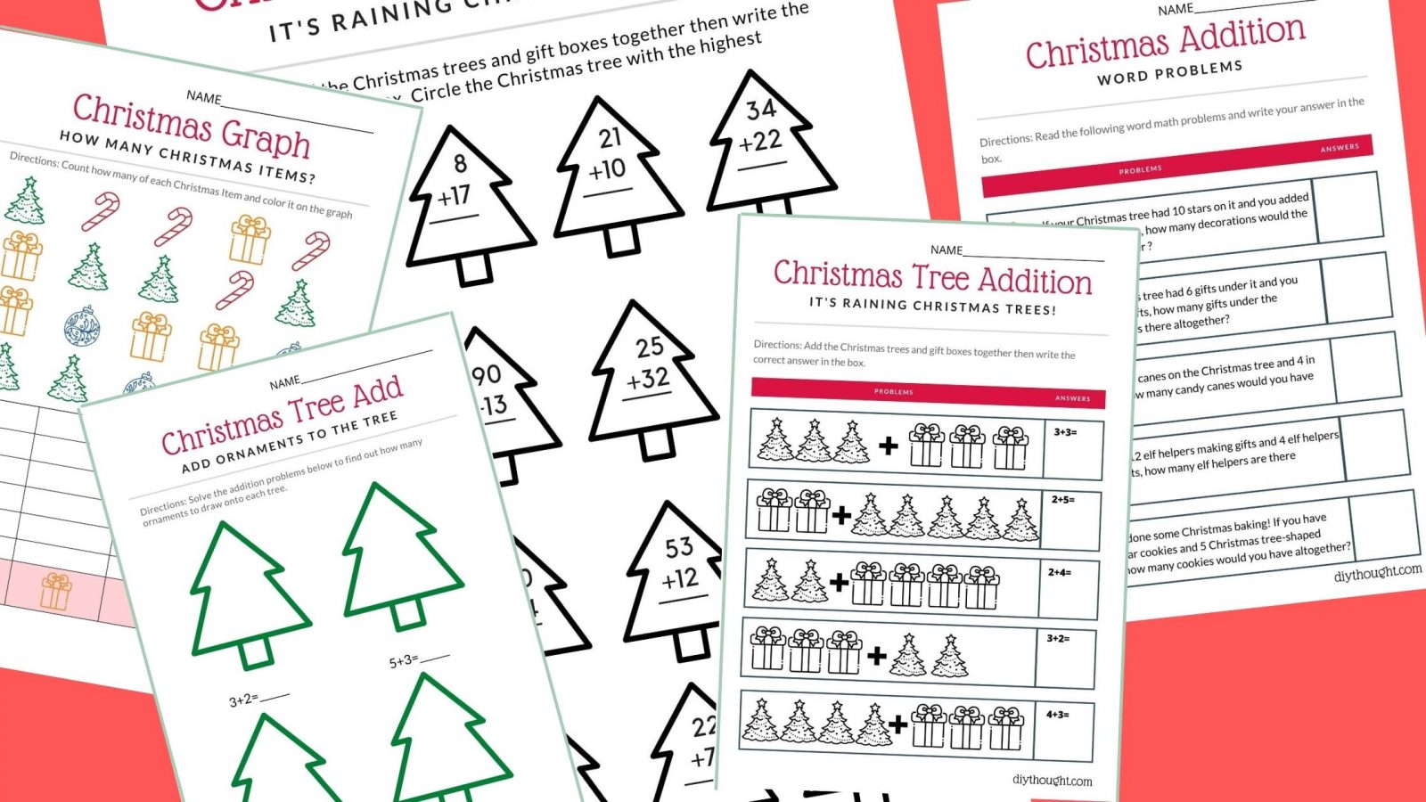 Christmas Tree Math Addition Worksheets - diy Thought