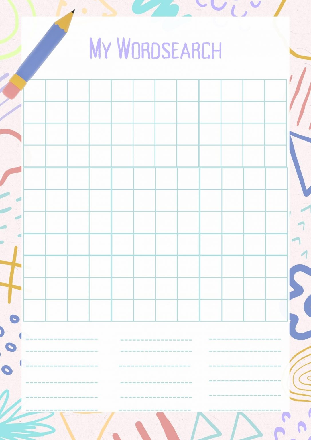 My Wordsearch Templates - diy Thought