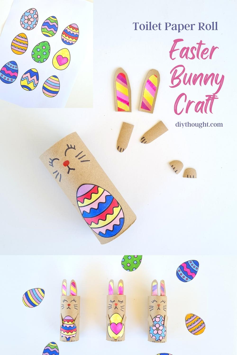 Toilet Paper Roll Easter Bunny Craft - diy Thought