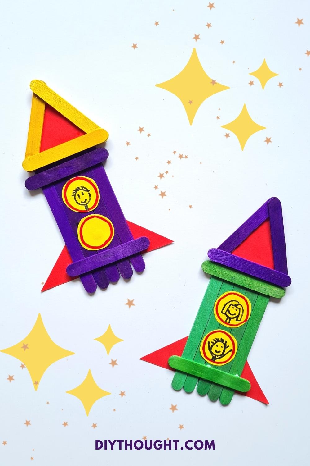 Popsicle Stick Rocket Craft - diy Thought