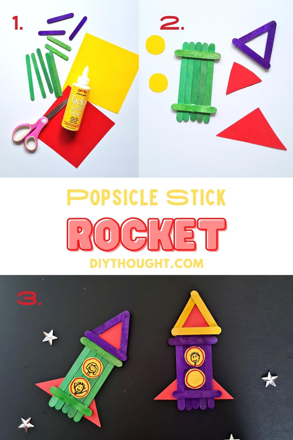 Popsicle Stick Rocket Craft - diy Thought