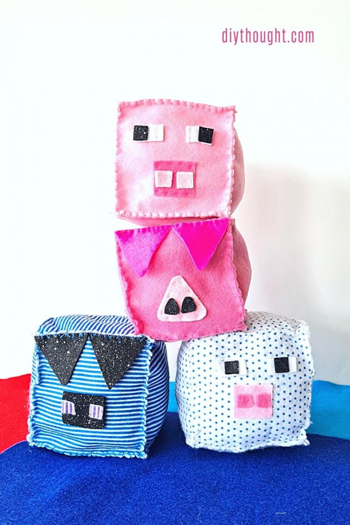 Sew DIY Stacking Felt Pigs - diy Thought