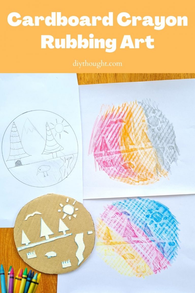 Cardboard Crayon Rubbing Art - diy Thought
