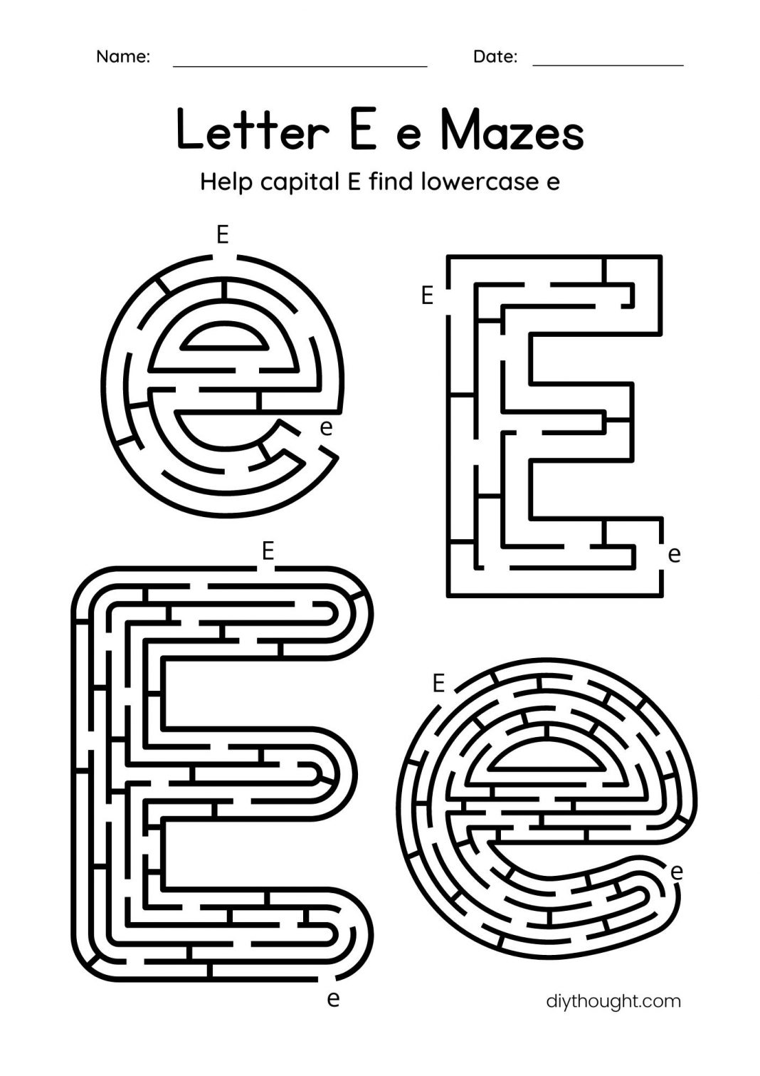 5 Free Letter E Printable Worksheets - diy Thought