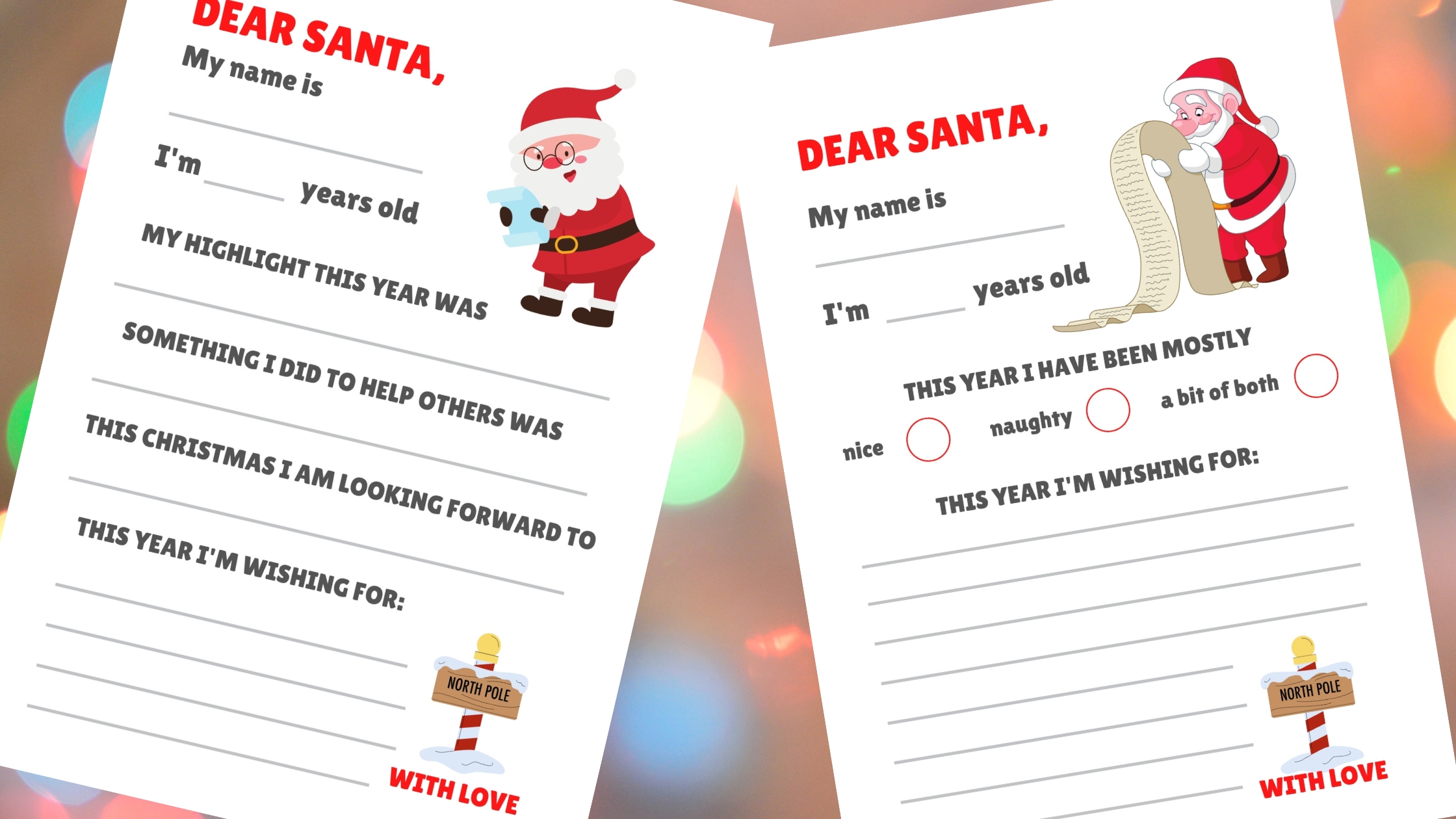 Dear Santa Printables - DIY Thought