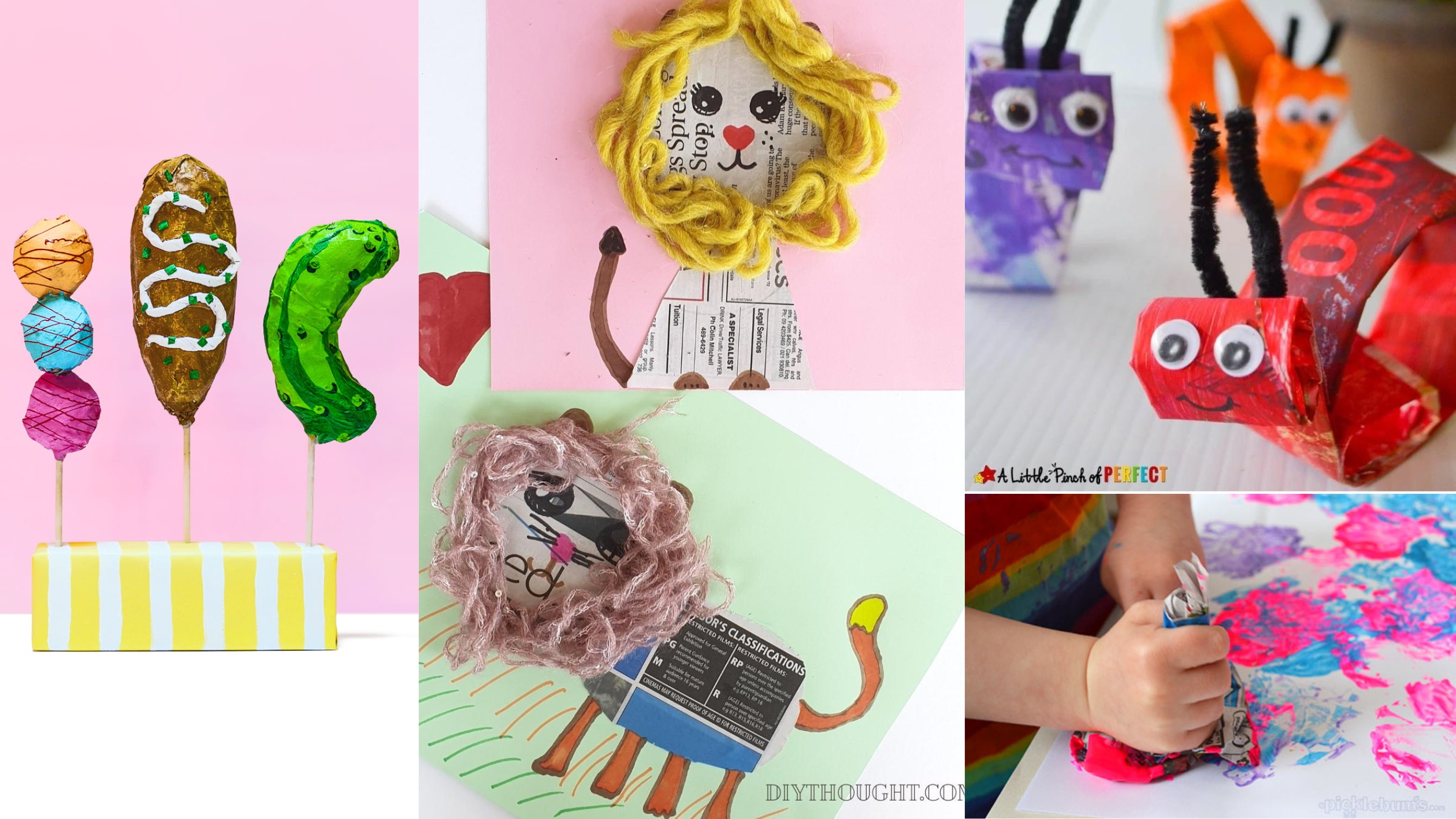 10 Kids Crafts Using Newspaper - DIY Thought